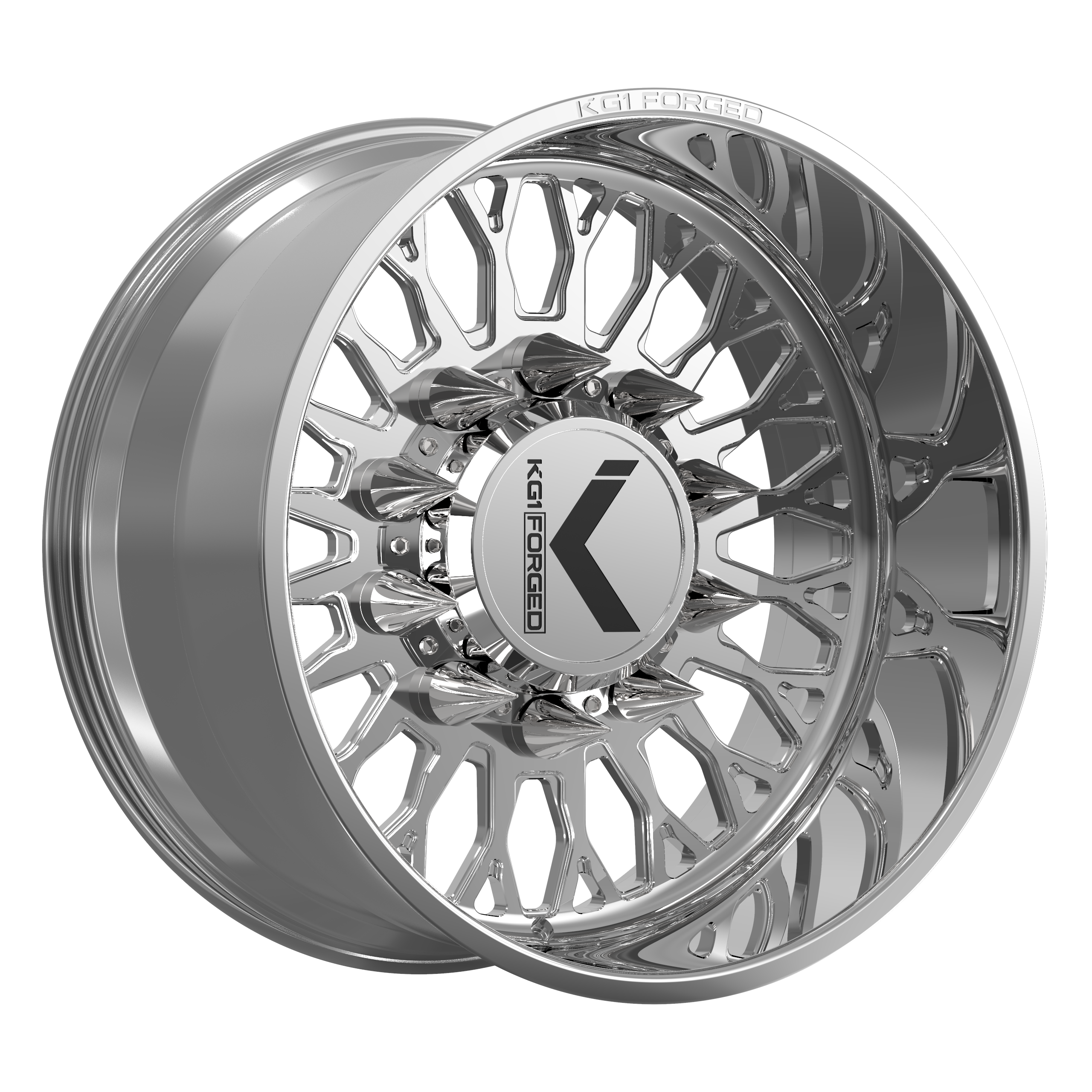 24x14 KG1 Forged KD049 Jacked-S Polished DUALLY SS FRONT Wheel Blank ...